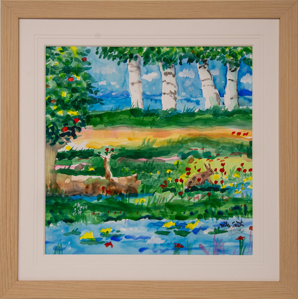 "The Pond Rabbit" Original Watercolor by Mike Smith – Smith Galleries